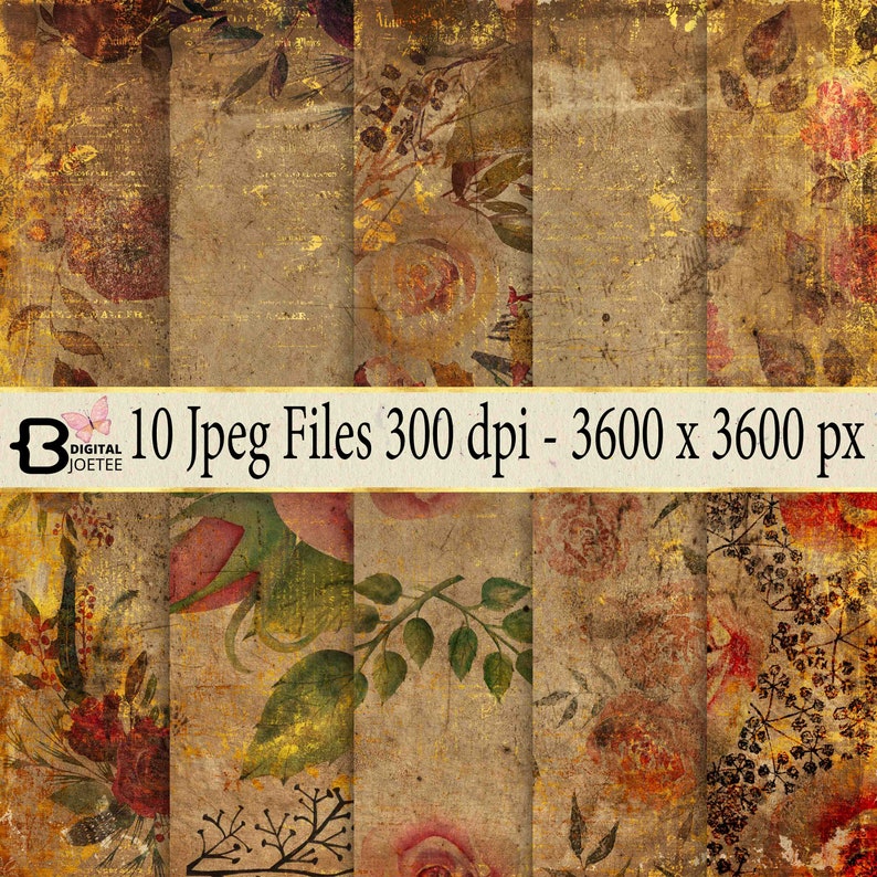 Floral Background, Victorian Flowers, Collage Sheets, Antique Texture ...