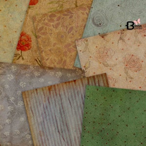 Birds Journal Paper, Floral Scrapbook, Digital Paper, Printable Grunge ...