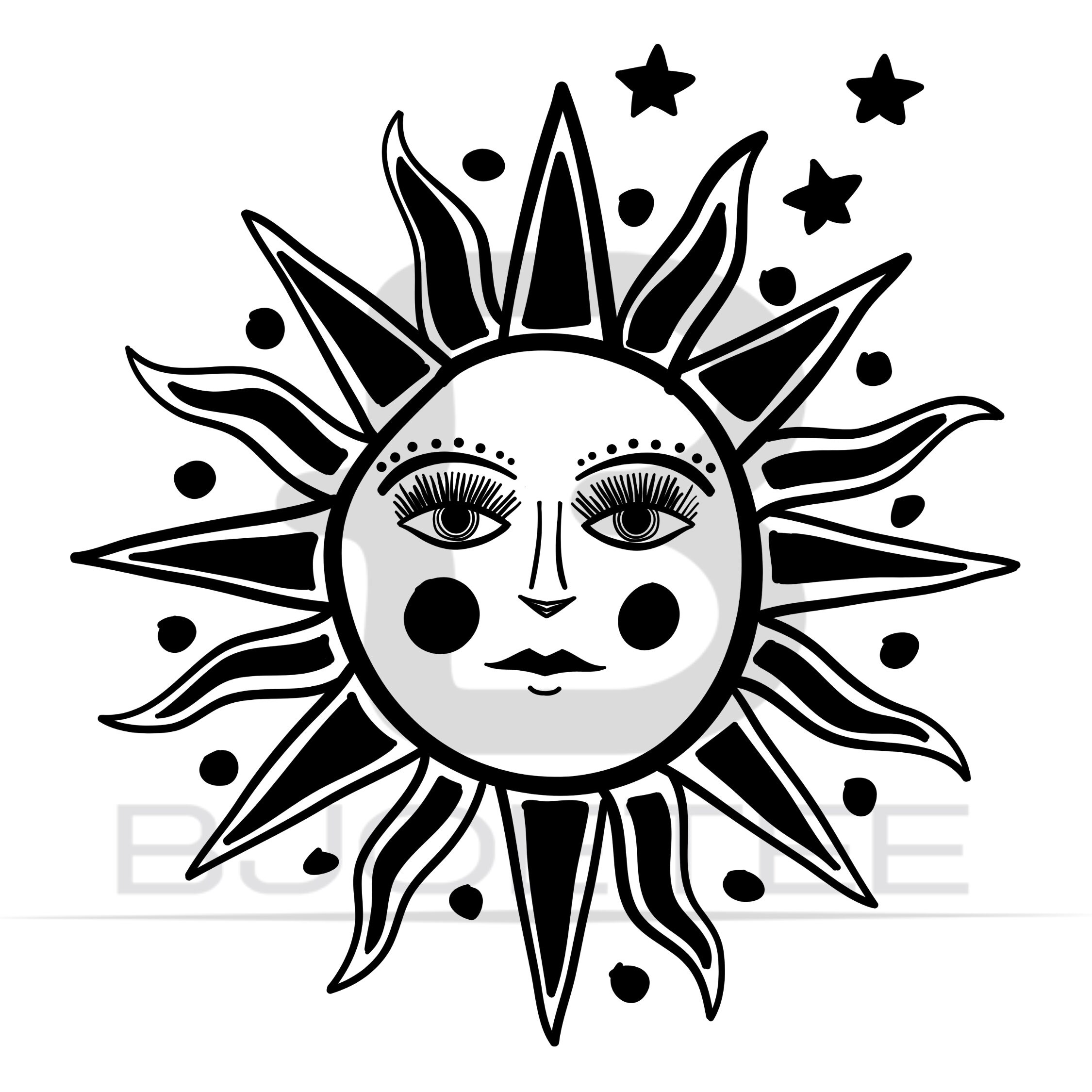 Celestial Paper Moon Digital Pattern Mystical Moon Clipart - Etsy