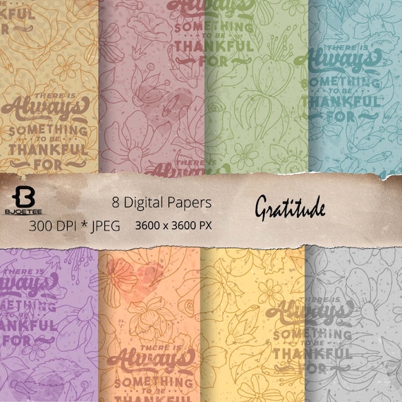 Gratitude Paper Digital Paper Journal Papers Commercial - Etsy
