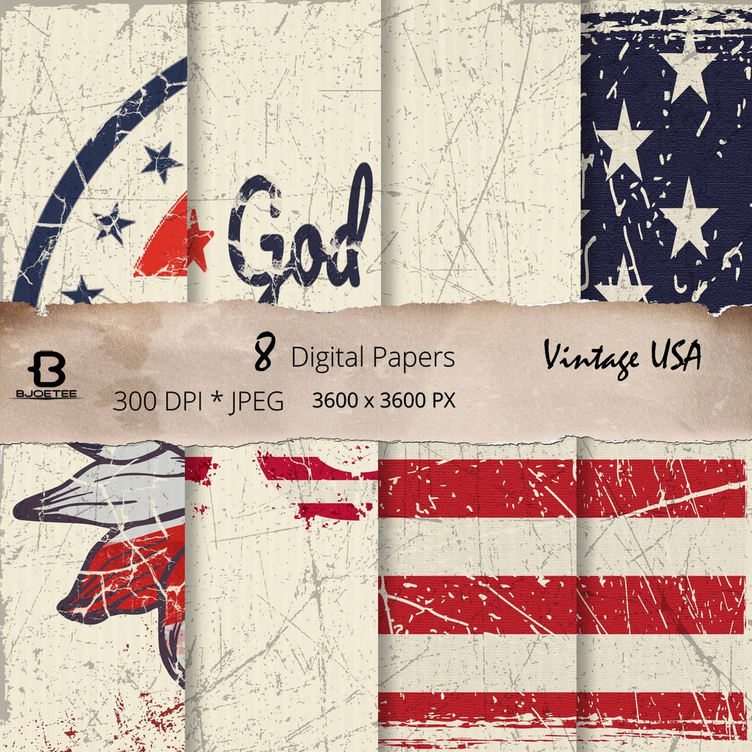 Usa Flag Paper, Digital Paper, Patriotic Papers, American Flag Paper ...