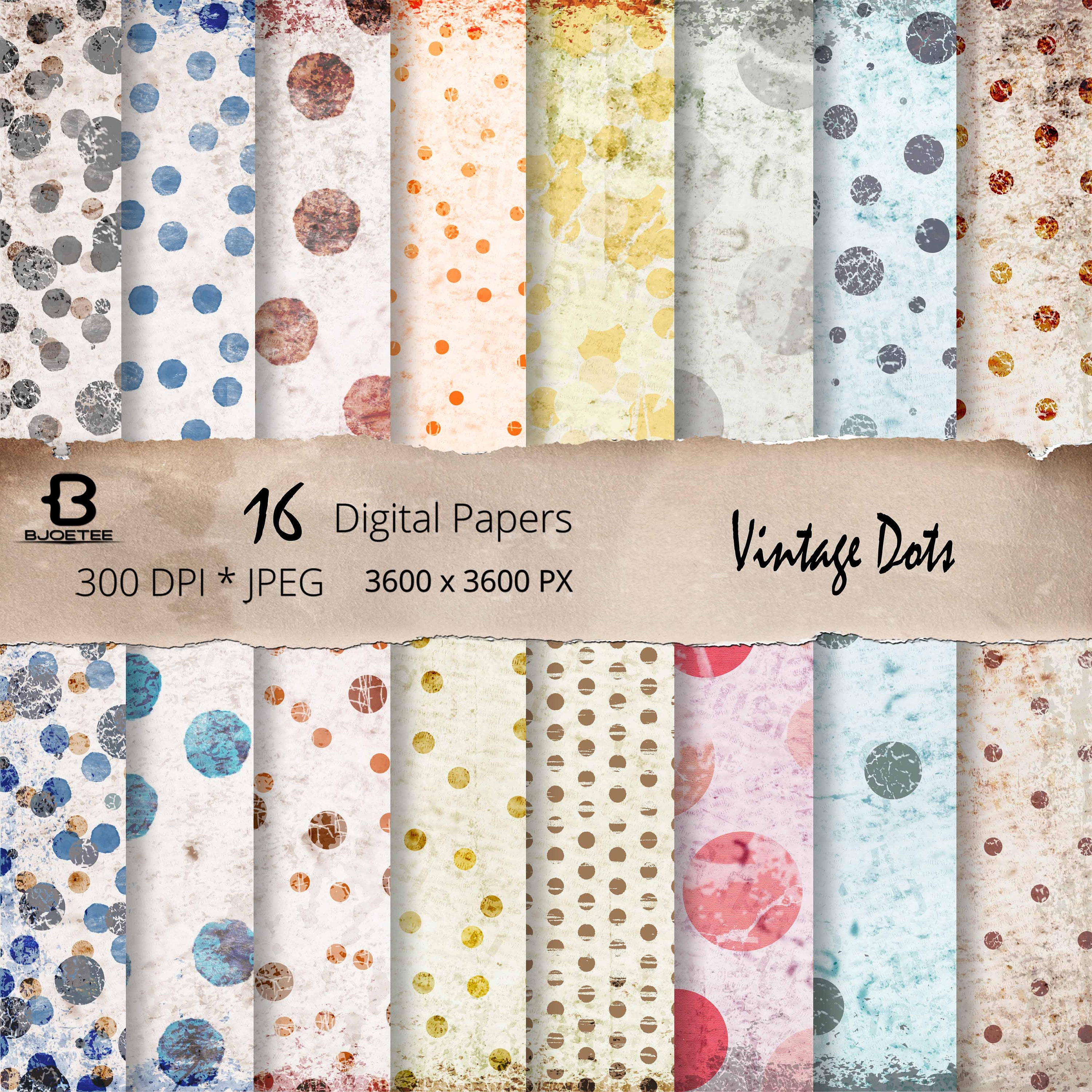 VINTAGE DOTS PAPER Retro Digital Paper Printable Paper - Etsy