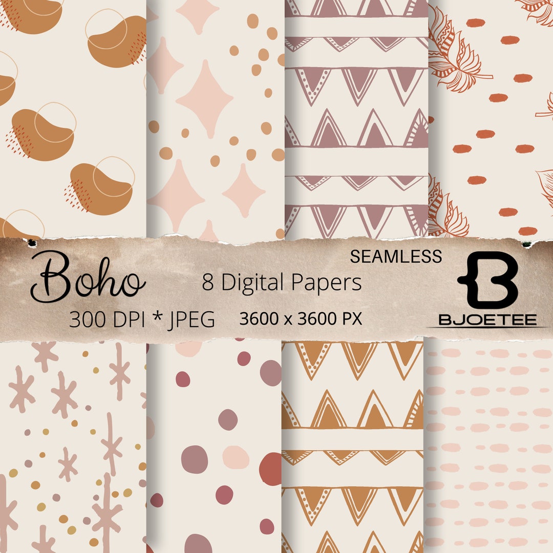 Boho Digital Download Patterns Printable Paper Bohemian Digital Instant ...