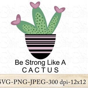 Cactus SVG, Cactus Clipart, Be Strong Like a Cactus Png, Quote Svg ...