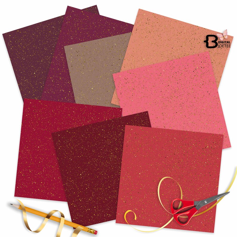 Gold Glitter Paper, Digital Paper, Scrapbook Paper, Confetti Background ...