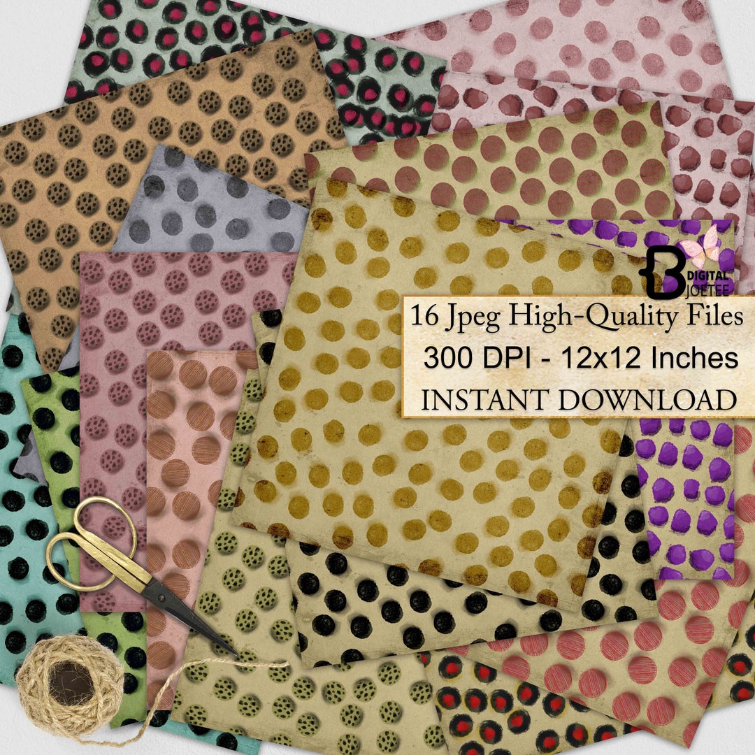 Polka Dot Paper Digital Paper Scrapbook Paper Polka Dots Sheet Dots ...