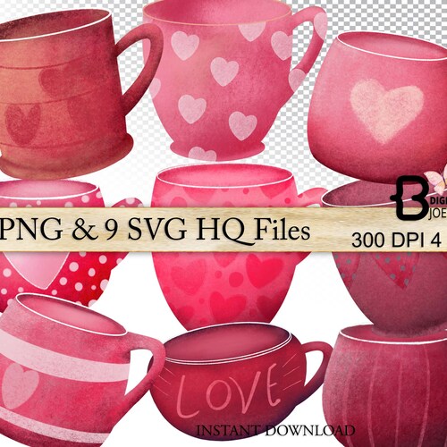 Valentine's Watercolor Clipart. Watercolor Love Clipart. | Etsy