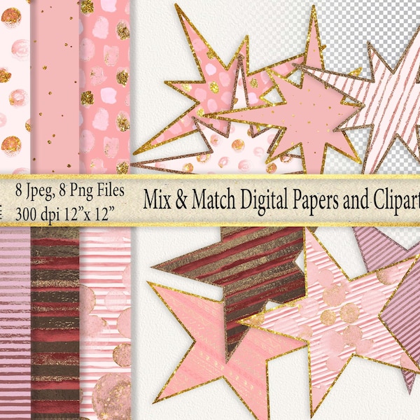 Stars Clipart - Etsy