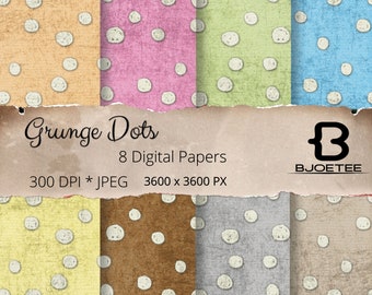Vintage Dots Digital Paper Grunge Retro Digital Instant - Etsy