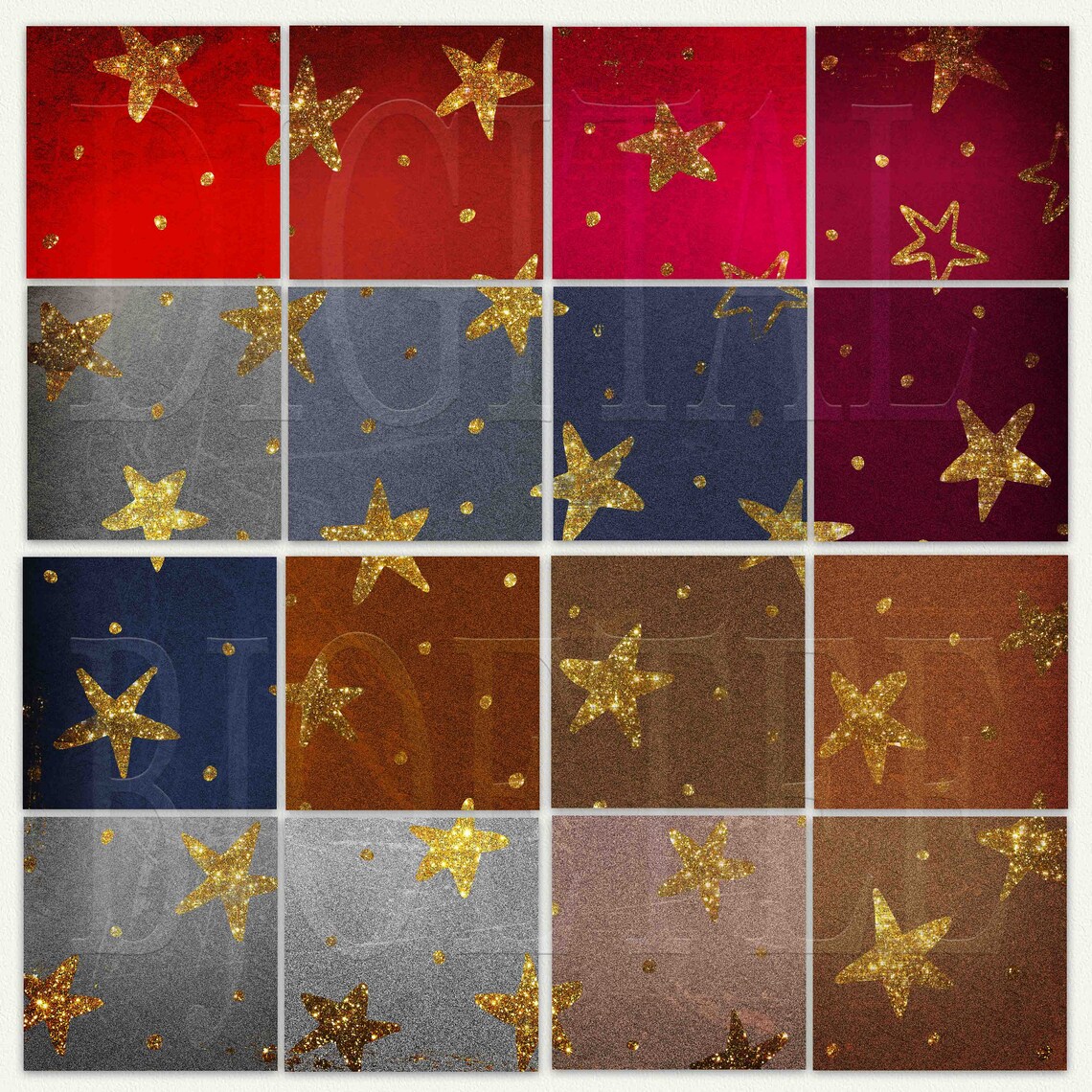 Golden Stars, Christmas Stars, Digital Paper, Christmas Backgrounds ...