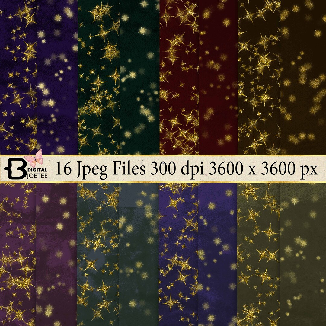 Starry Night Paper Stars Digital Paper Collage Paper Scrapbook Paper ...