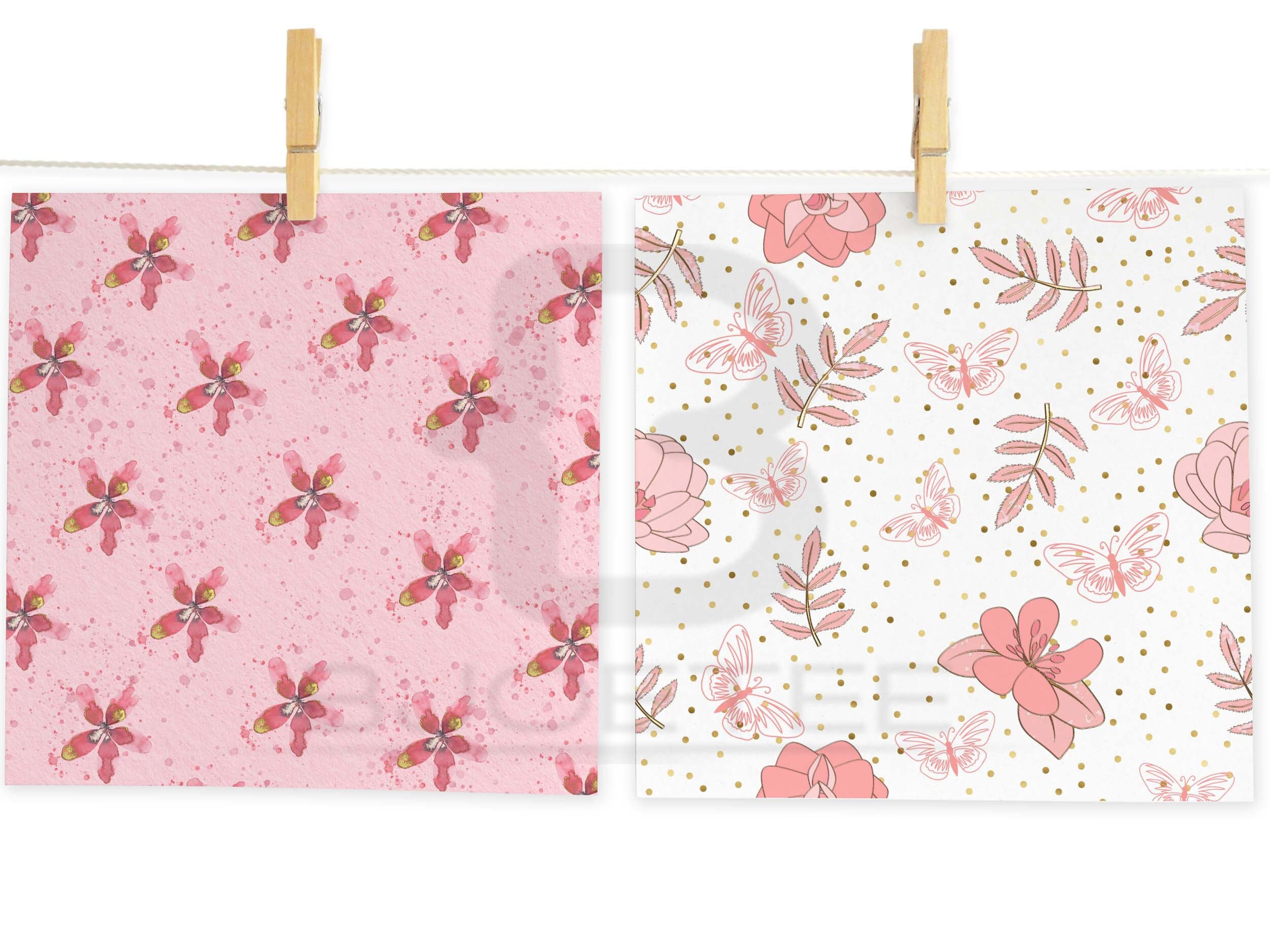 WATERCOLOR PINK DIGITAL Paper - Digital Paper Pack - Instant Download ...