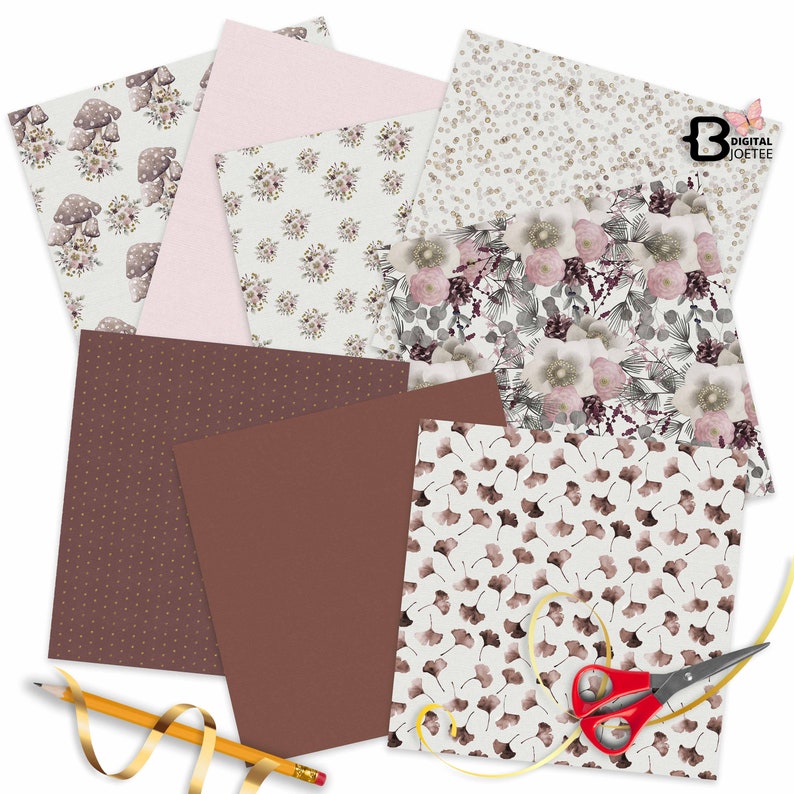 Digital Craft Paper Pack Fall Digital Paper Digital - Etsy