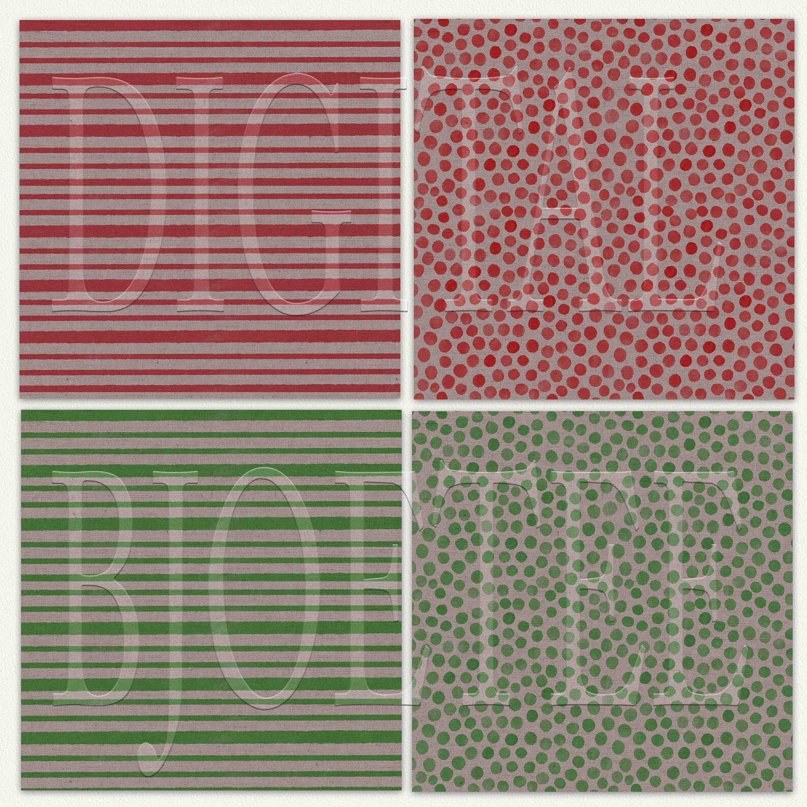 Christmas Digital Paper Red and Green Stripes and Dots - Etsy