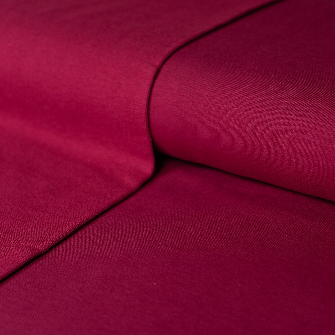 Plain Berry Jersey Ribbing, Solid Stretch Knit Fabric for Cuffs and ...
