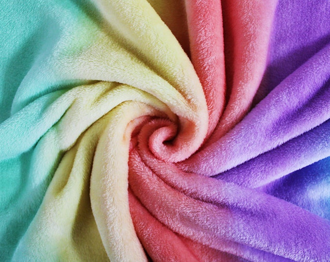 Pastel Rainbow Cuddle Fleece, Super Soft Fleece Fabric - Etsy