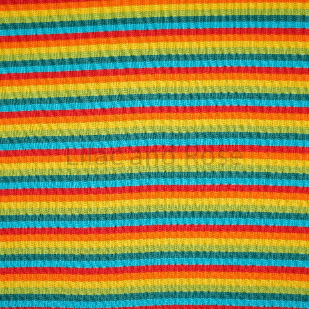 Bright Rainbow Striped Jersey Ribbing, Cuff Ribbing Fabric, Tubular ...