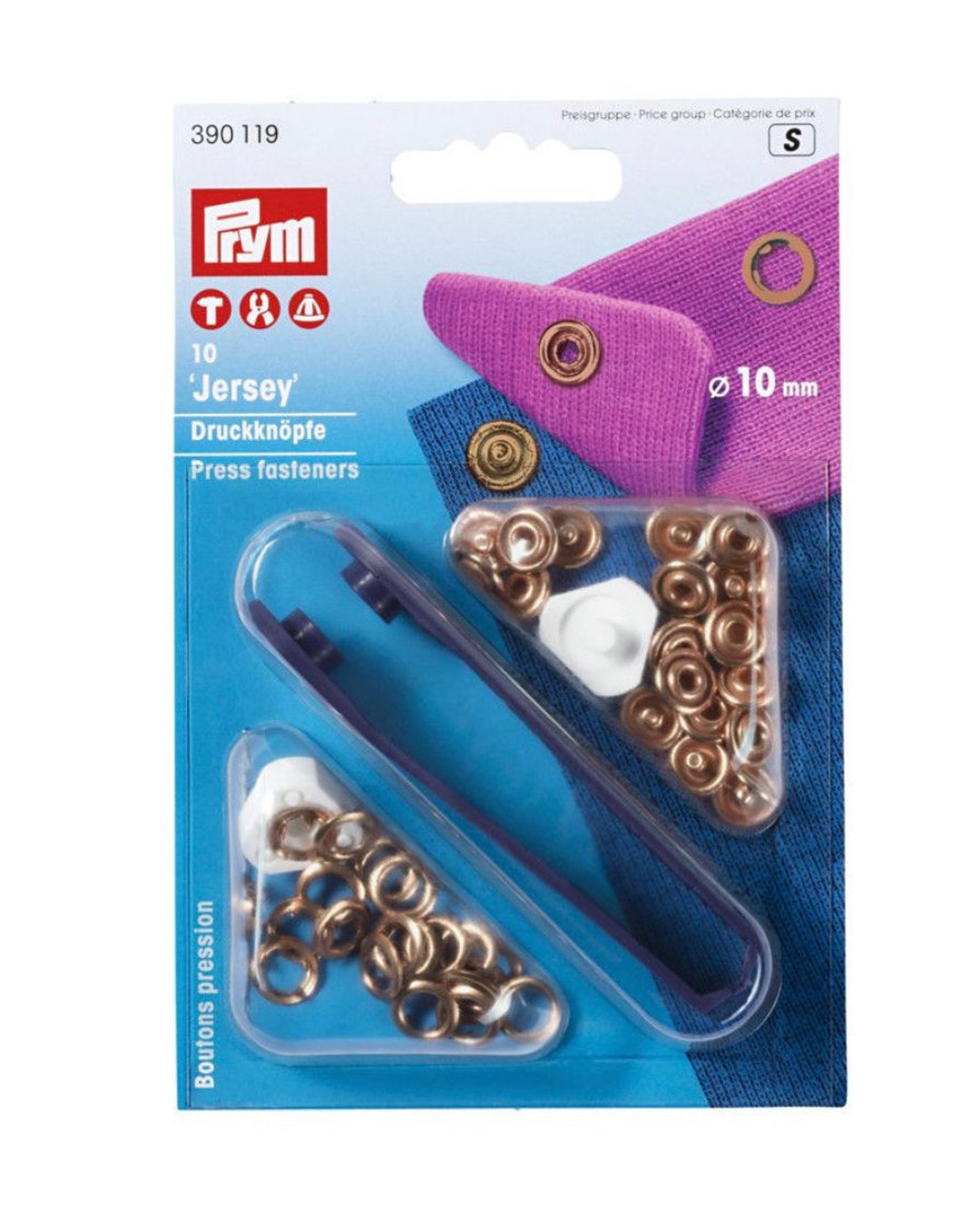 Prym Non Sew Jersey Ring Fasteners, 10mm Copper Snaps - Etsy