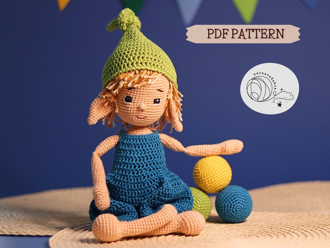 Crochet Elf Pattern: Irid, the Elf, Amigurumi Elf Pattern, Crochet Elf Pattern - Etsy
