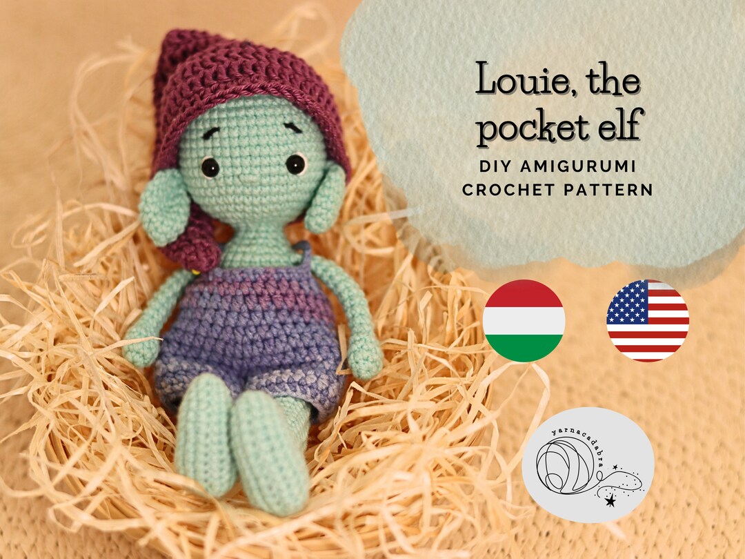 Crochet Elf Pattern: Louie the Pocket Elf, Crochet Amigurumi Pattern ...