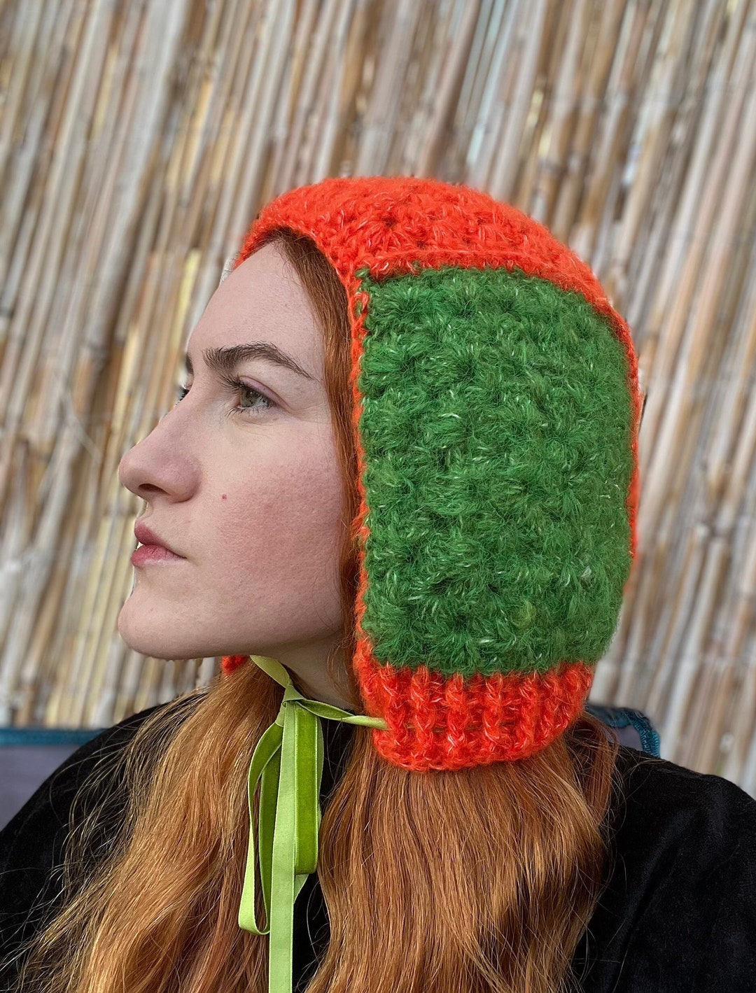Handmade Granny Square Crochet Bonnet Balaclava, Colorful Handmade Head ...