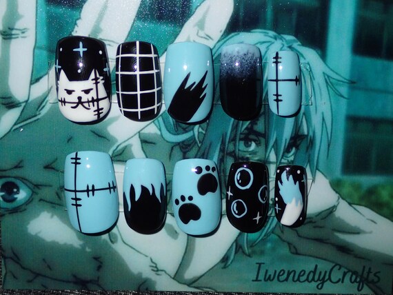 Jujutsu Kaisen inspired Pressons Anime Nails Mahito Press On | Etsy