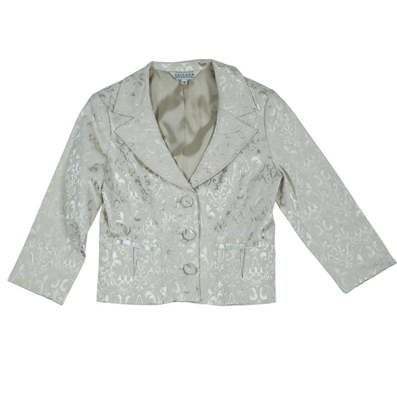 Cropped Jacquard Jacket - Etsy