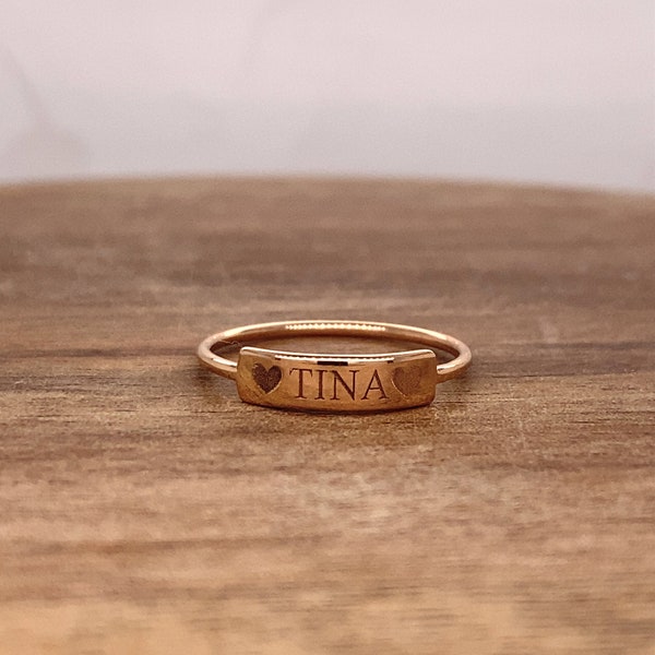 Nameplate Ring - Etsy