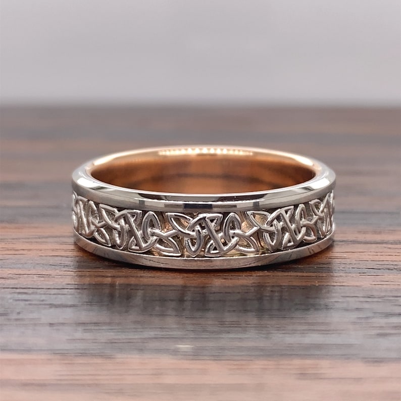 14k Gold Men's Celtic Wedding Band Mens Celtic Wedding - Etsy