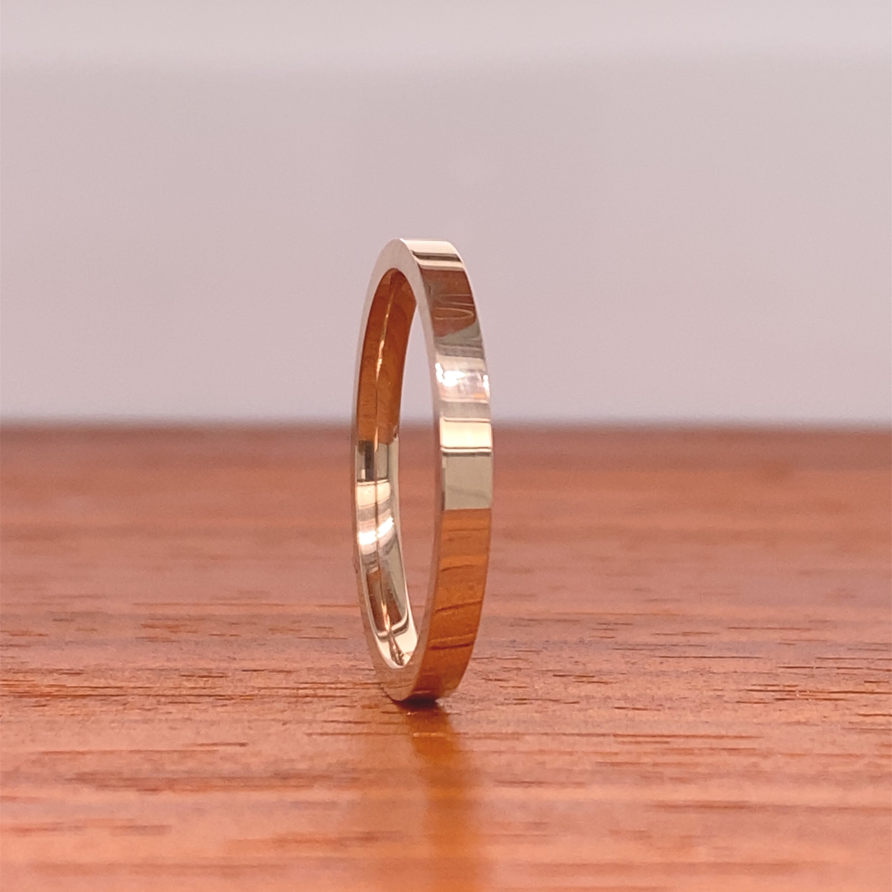 2MM 14K Solid Gold Square Edge Ring 14k Gold Stackable Band - Etsy