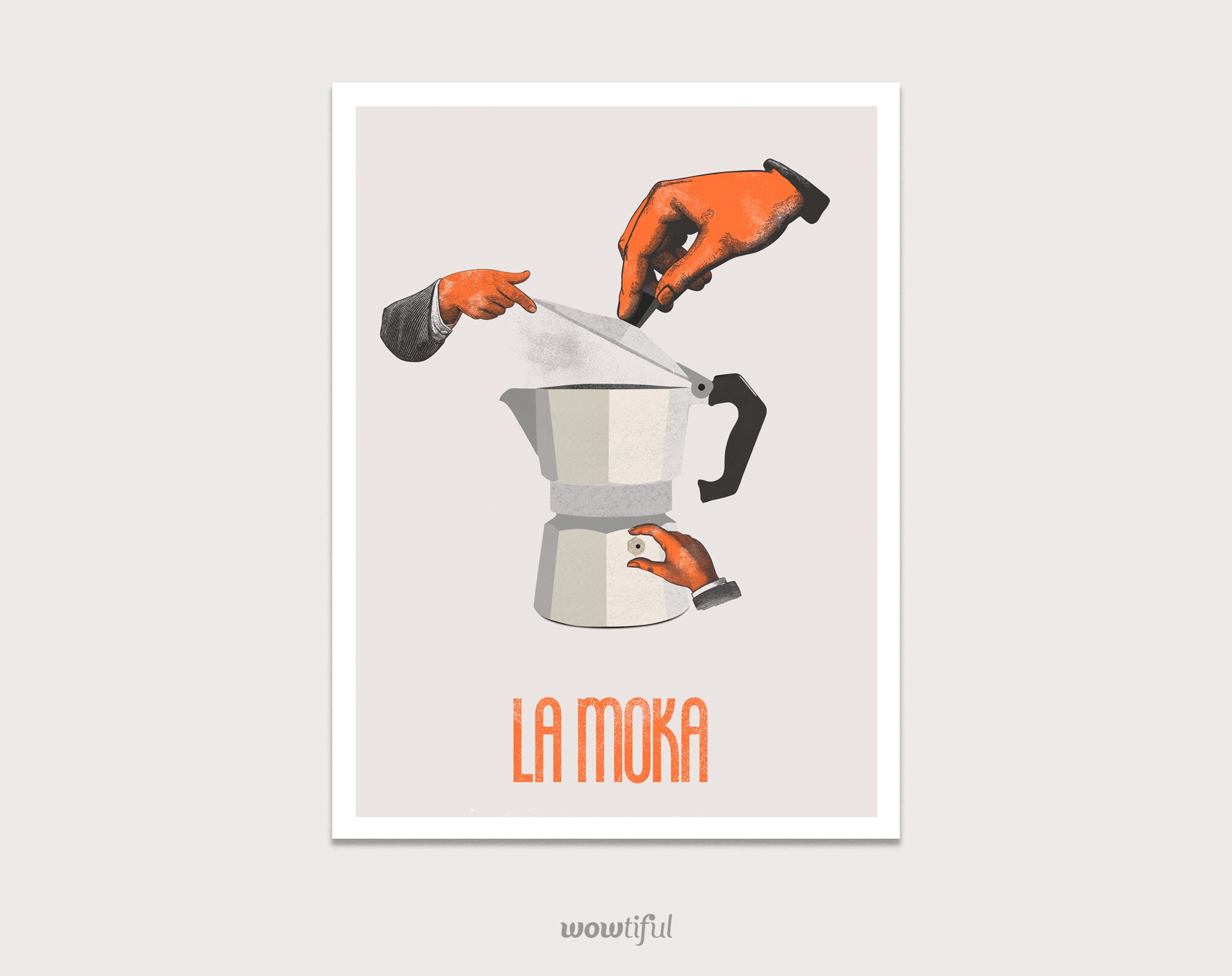 Moka Pot Wall Art, Italian Coffee Print, Retro Kitchen Decor, Espresso ...