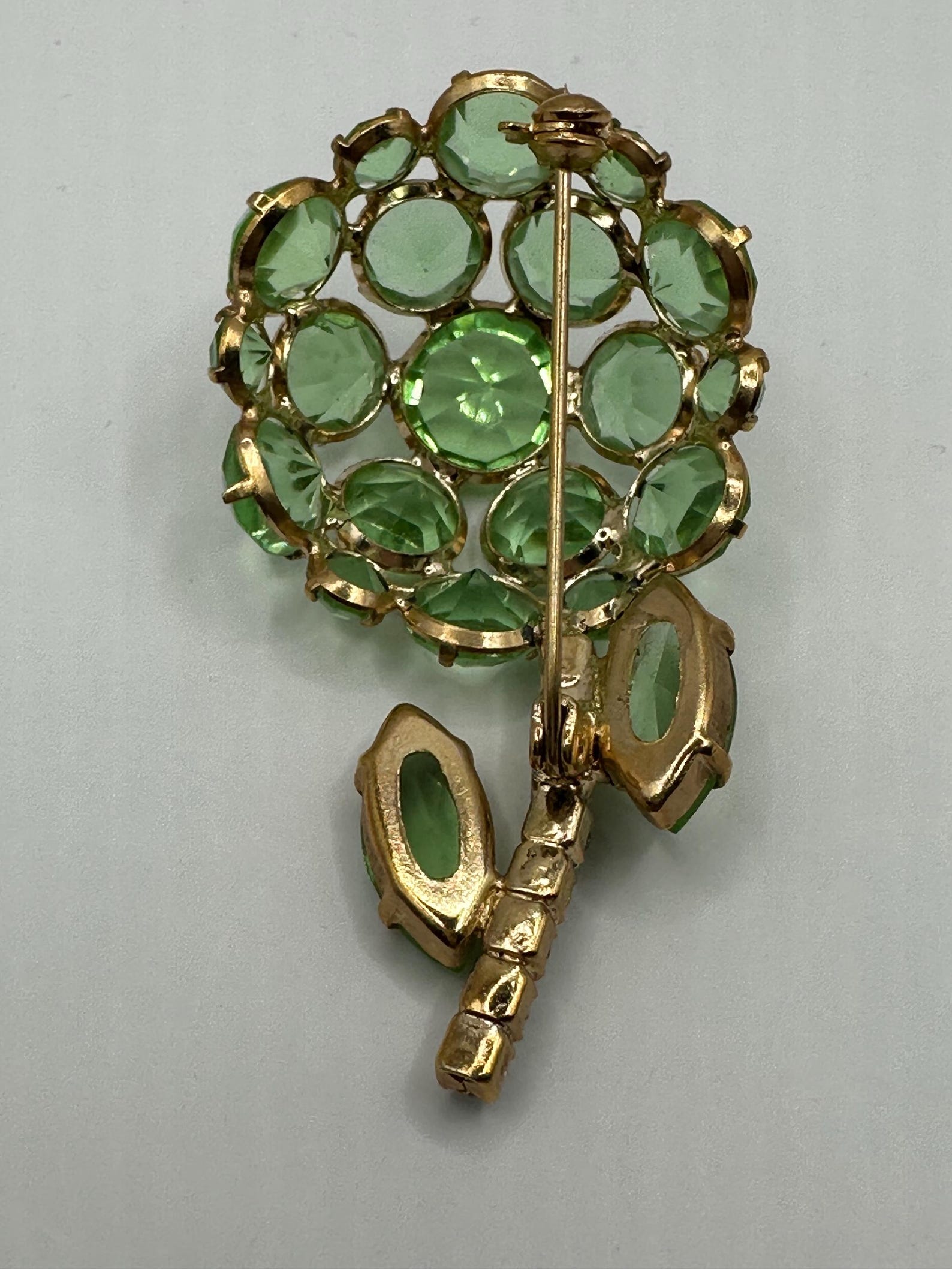 Vintage Light Green Rhinestone Tree Brooch - Etsy