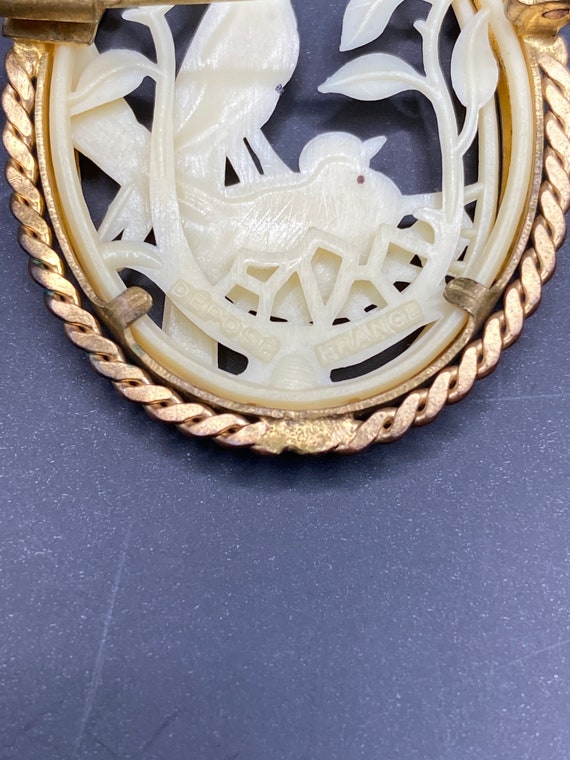 Antique Depose France Celluloid Brooch - Gem