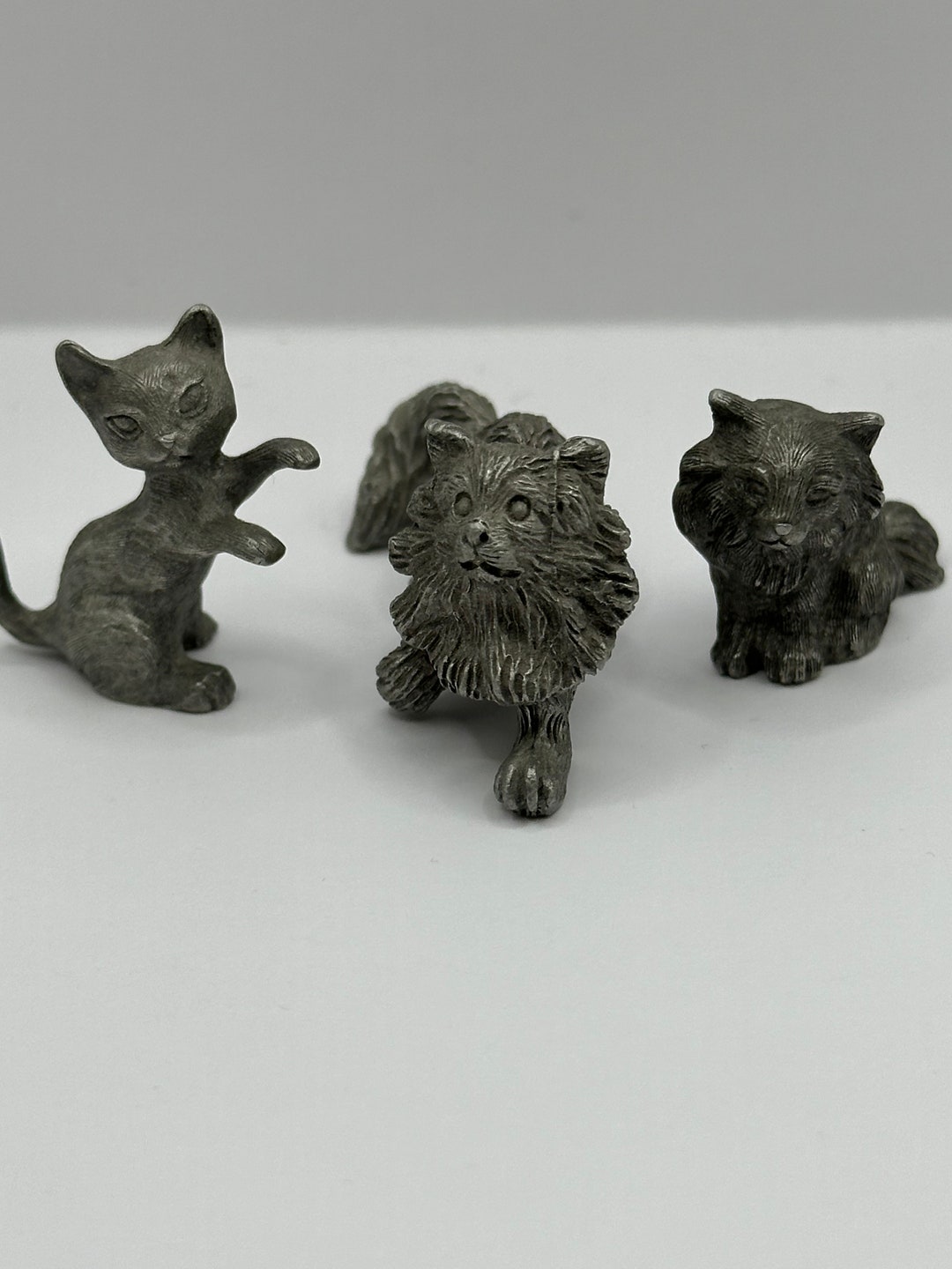 Miniature Spoontiques Pewter Cats - Etsy