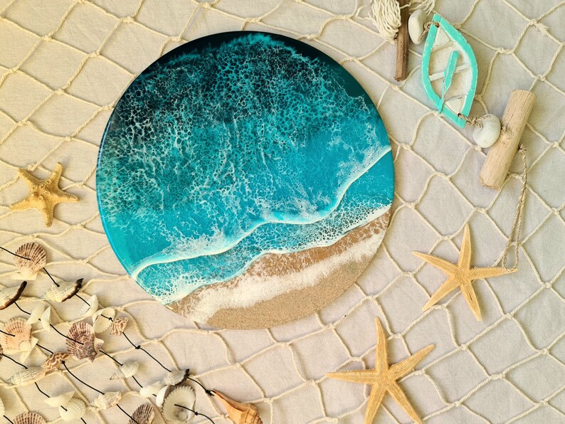30cm Ocean Waves Art MADE TO ORDER Seascape Round Shape Wall - Etsy