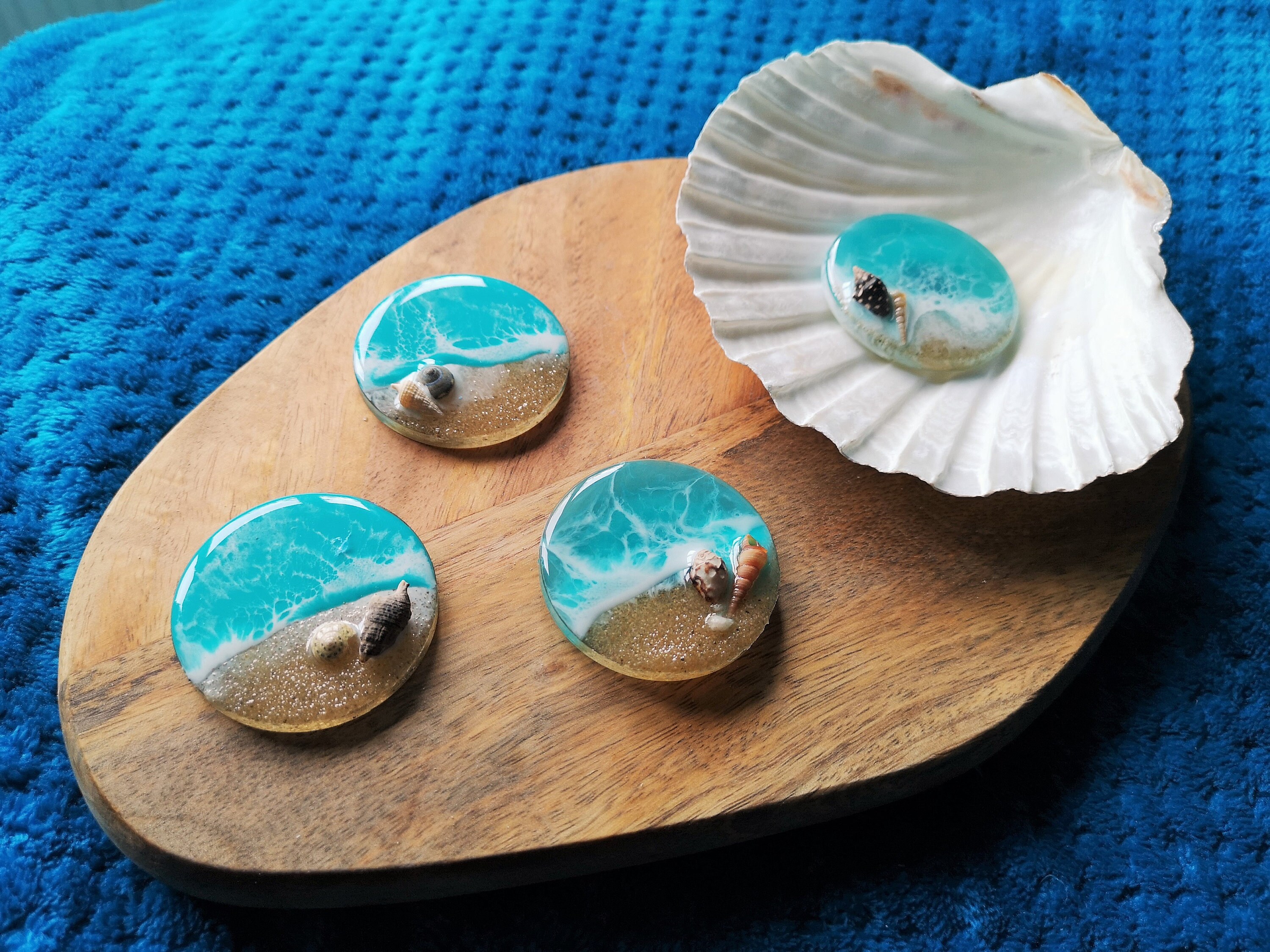 Resin magnet magnets inspired by ocean waves and beach gift | Etsy