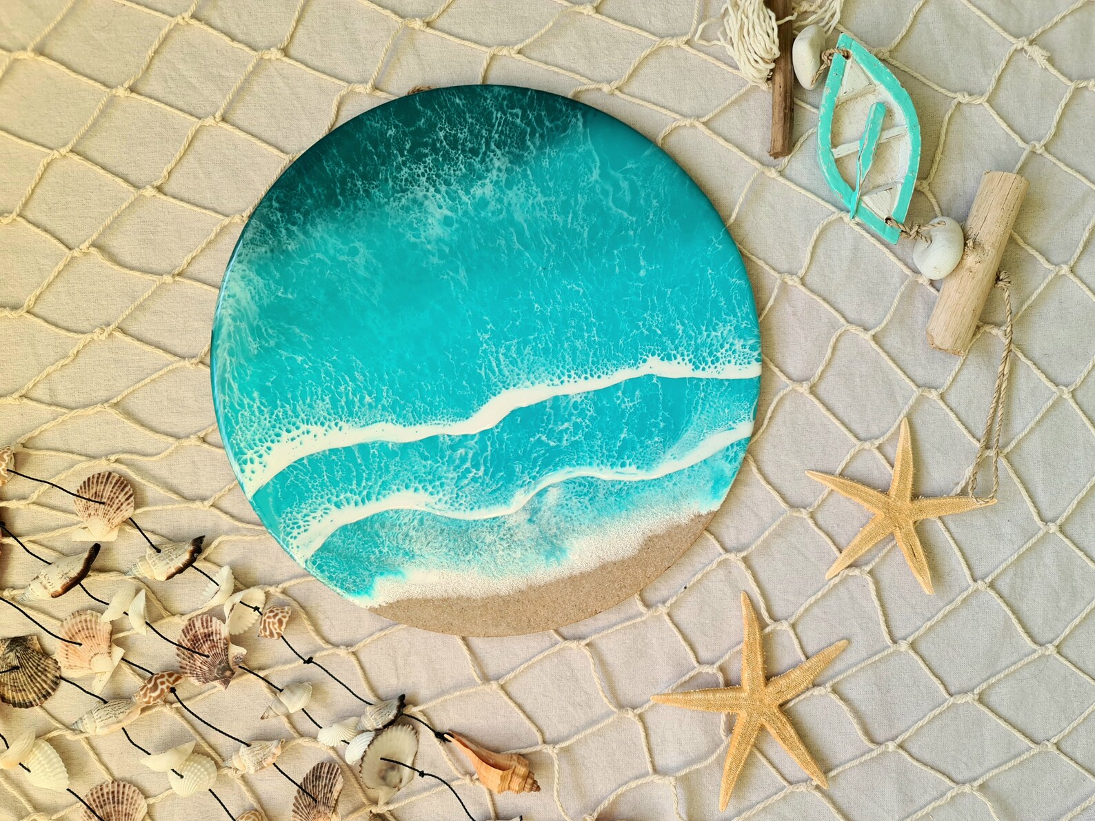 30cm Ocean Waves Art MADE TO ORDER Seascape Round Shape Wall - Etsy