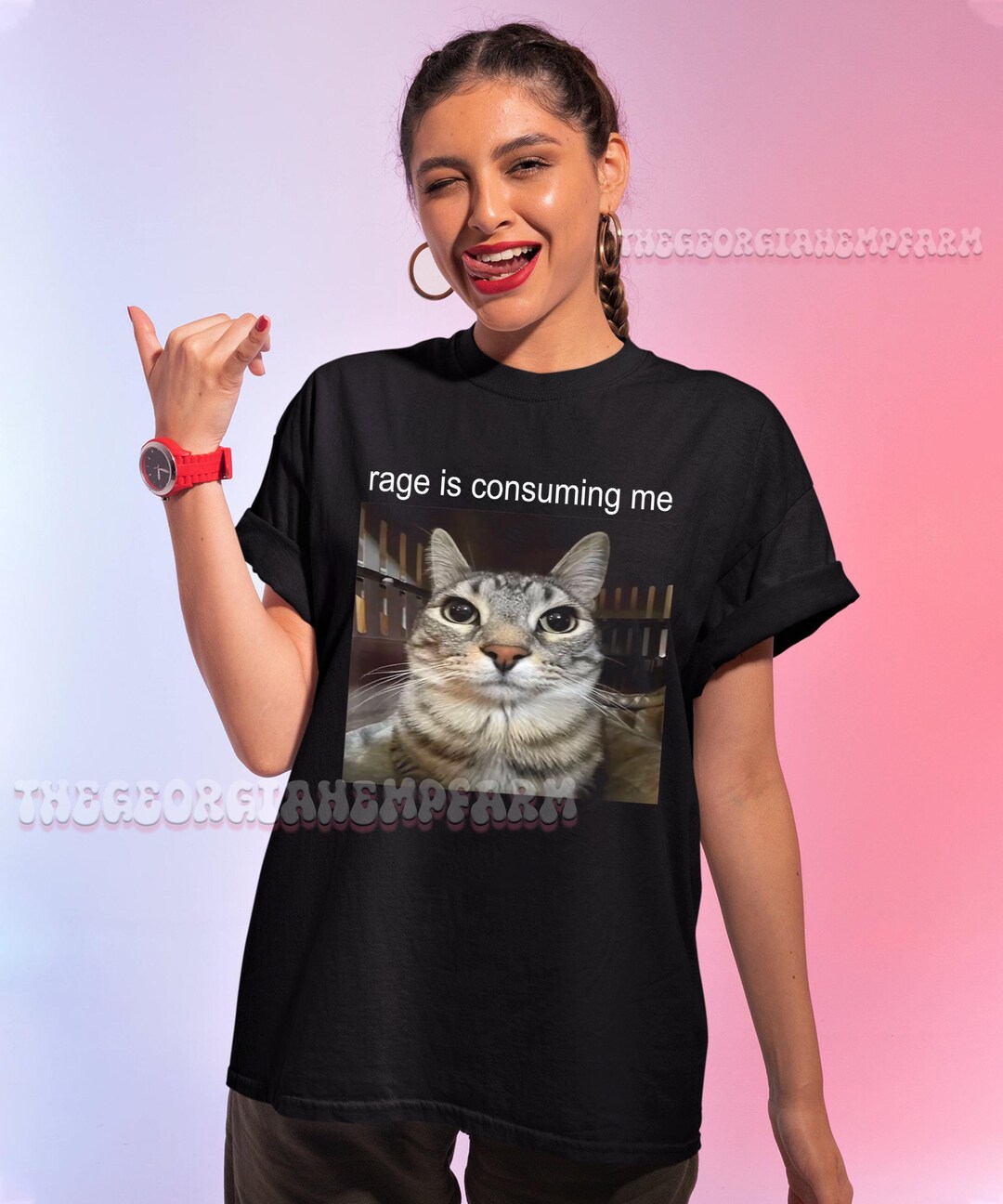 Rage is Consuming Me Funny Cat Meme Shirt, Oddly Specific T-shirts ...