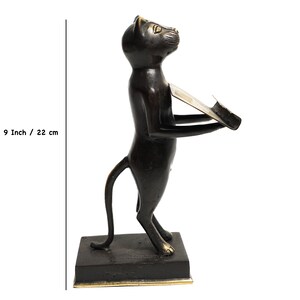 Vintage Bronze "cat Butler" Sculpture Card Holder 9 Inch / 22 Cm, Cat ...