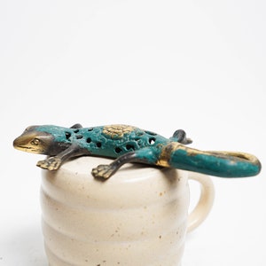 3 Sizes - Bronze Lizard Statue, Lizard Figurine, House Decor, Room ...