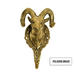 Goat Brass Hook, Bronze Hook, Animal Hook 7 Inch / 17 Cm, Bronze Statue ...