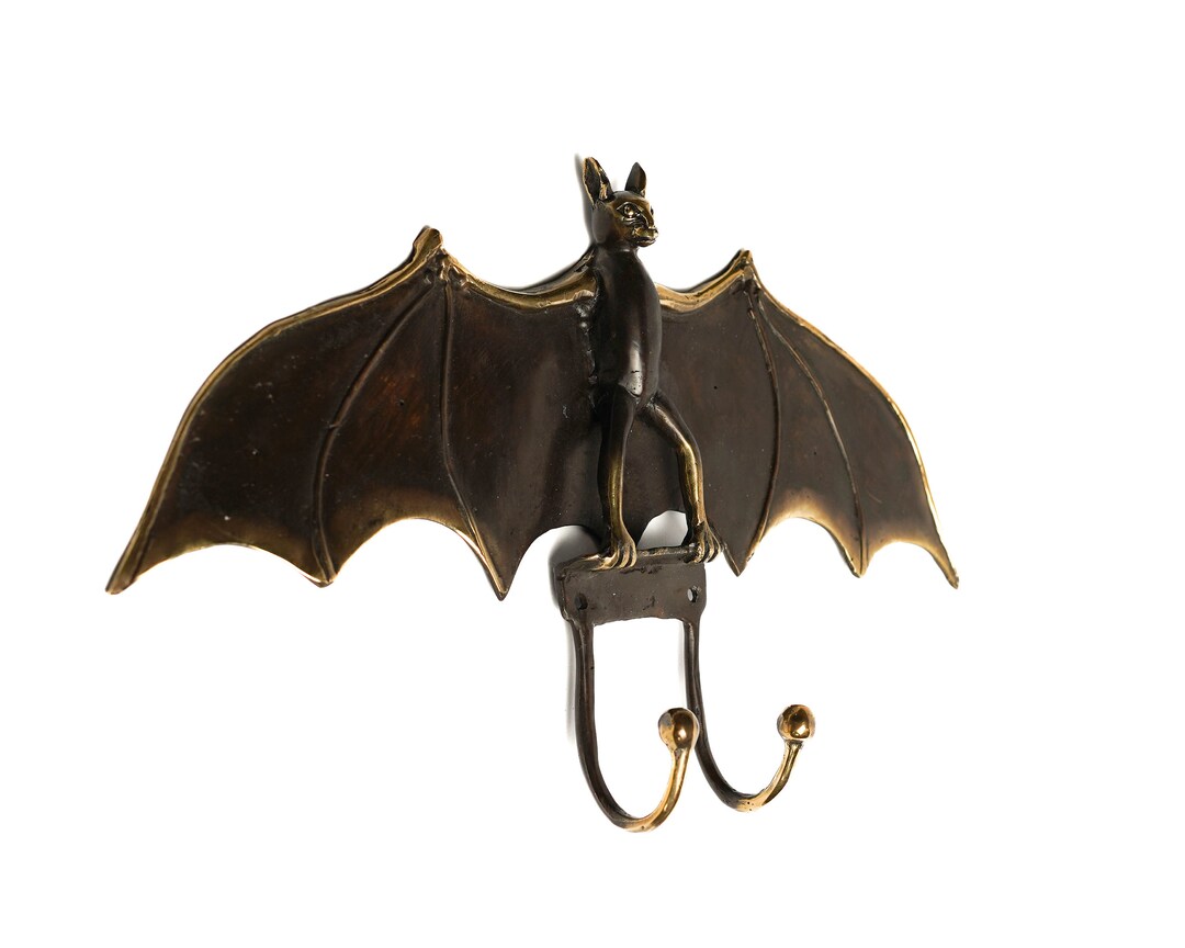 Bronze Bat Hook 12.5 Inch / 31 Cm Width, Brass Bat, Bat Hook, Wall ...