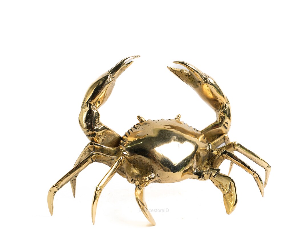 Gold Crab Brass 9 Inch / 22 Cm, Crab Figurine, Room Decor, House Decor ...