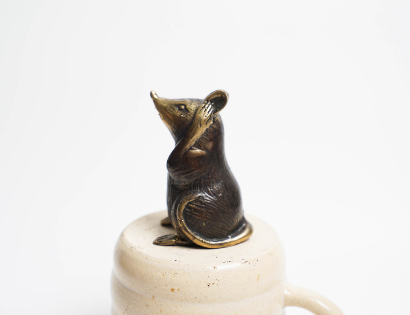 SET Mouse Bronze Mouse Statue Mouse Figurine Duck Brass - Etsy
