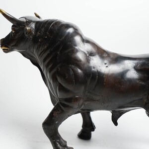 Bronze Bull Statue 9 Inch / 22 Cm, Bull Figurine, Room Decor, House ...
