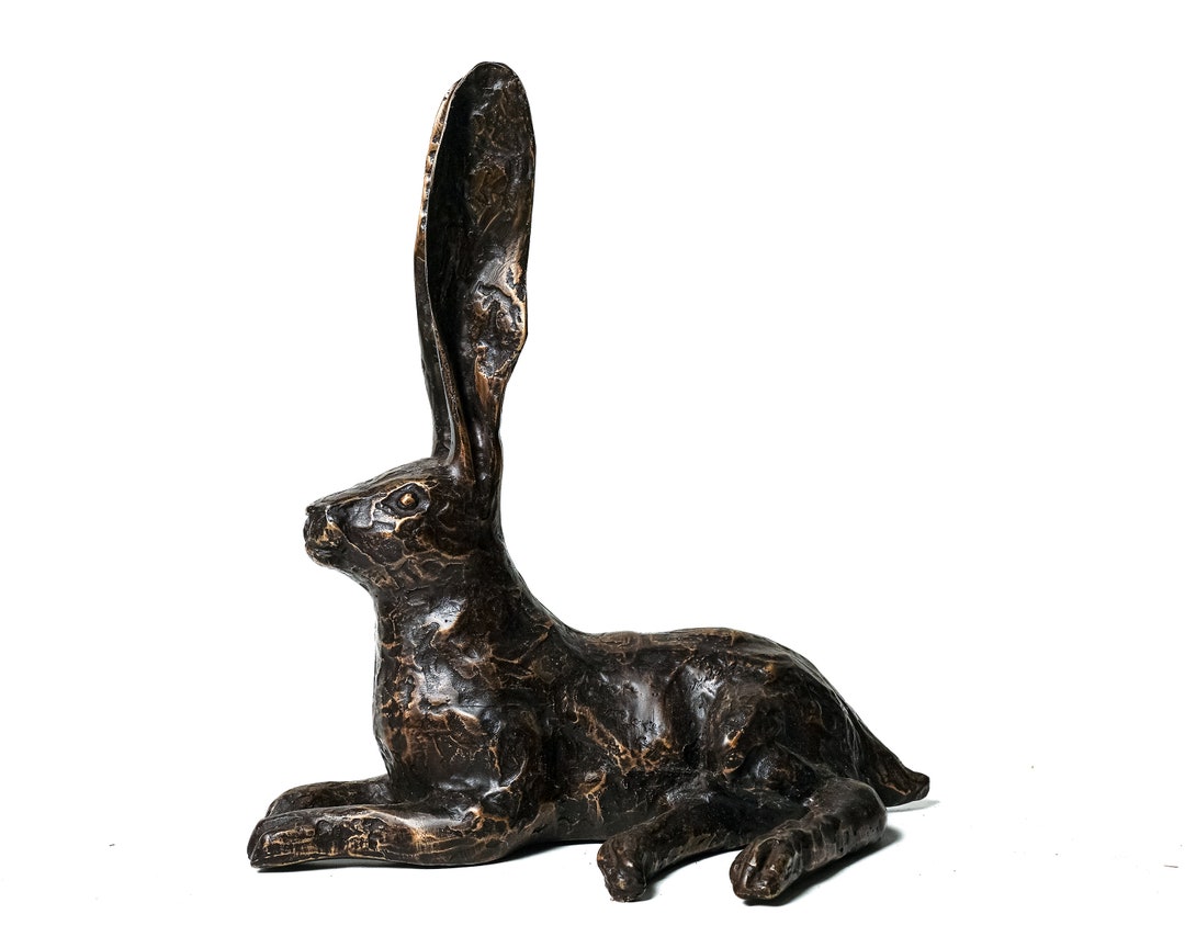 Rabbit Bronze Statue 12 Inch / 30 Cm [LARGE], Rabbit Figurine ...