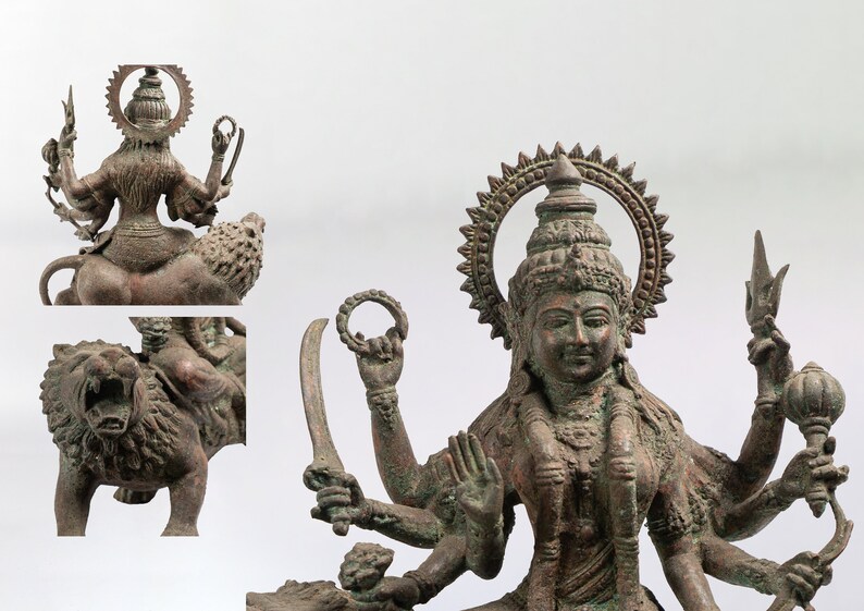 Mahakali 14 Inch / 35 Cm, Hindu God, Antique Mahakali Statue, Goddess ...
