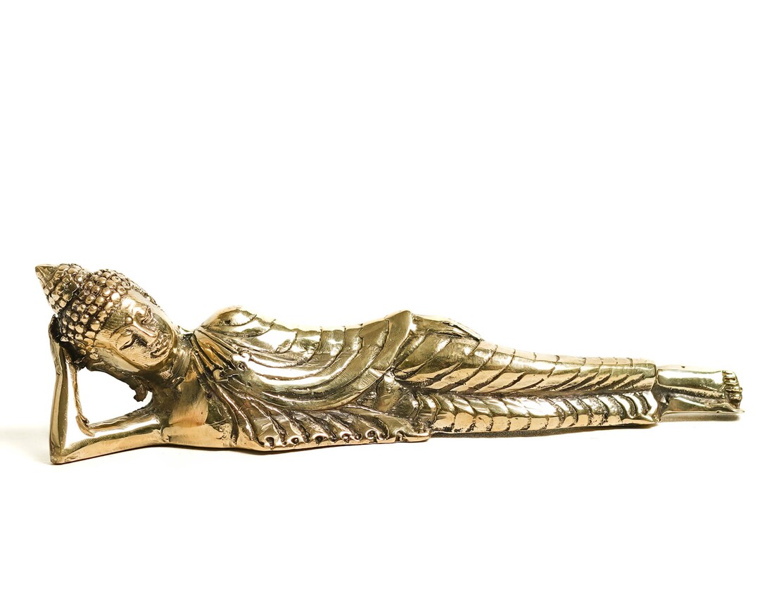 Reclining Buddha Bronze 6.5 Inch / 16 Cm Leght, Buddha Figurine, Buddha ...