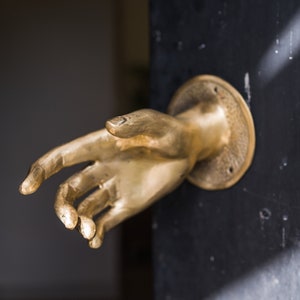 Pull Brass Door Handle Hand 1:1 Hand Size Hand Shake Door - Etsy UK