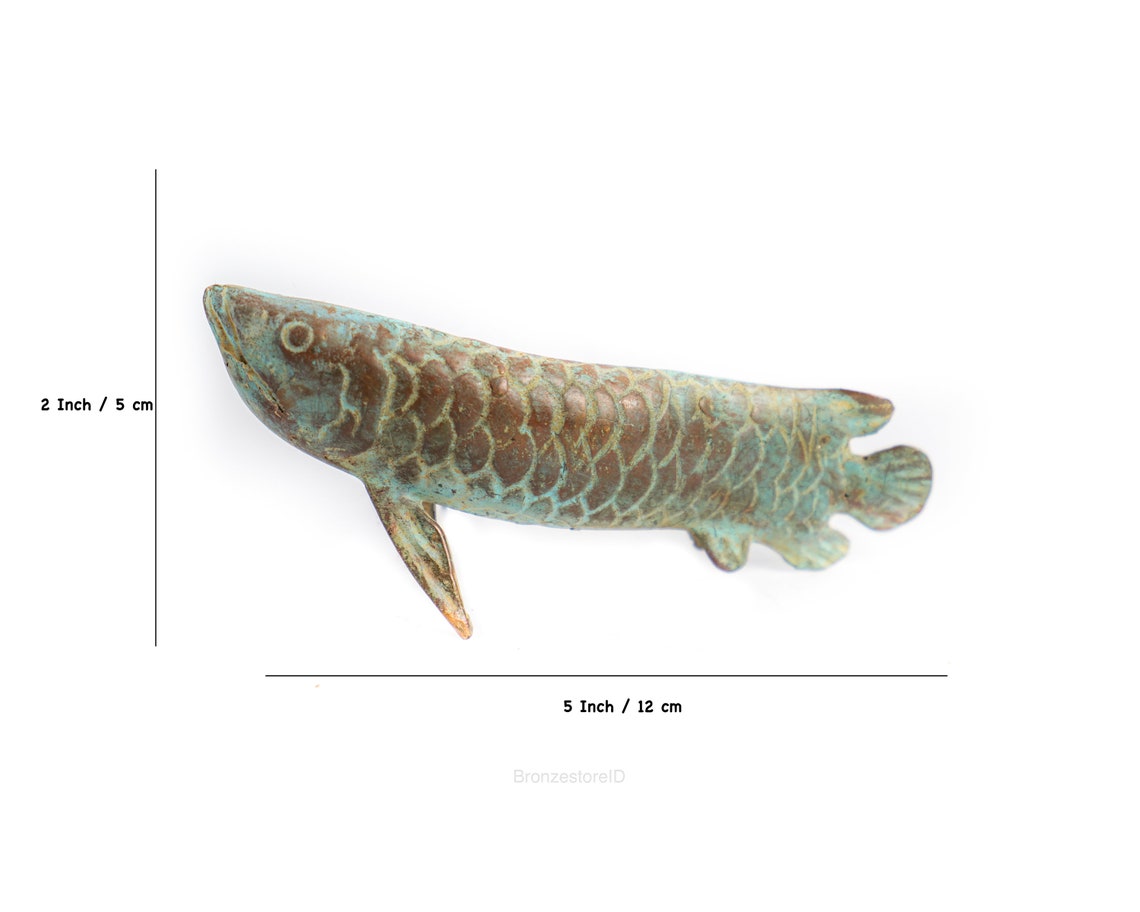 Arowana Fish Brass Sculpture 2 Inch / 12 Cm Cm Mini Arowana - Etsy